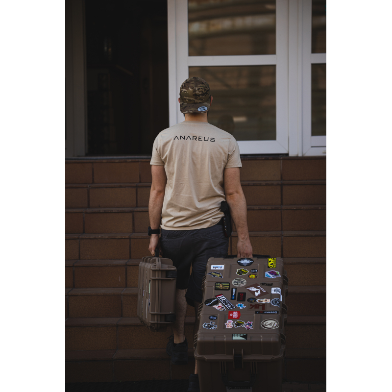 Tričko ANAREUS Spider logo - pískové