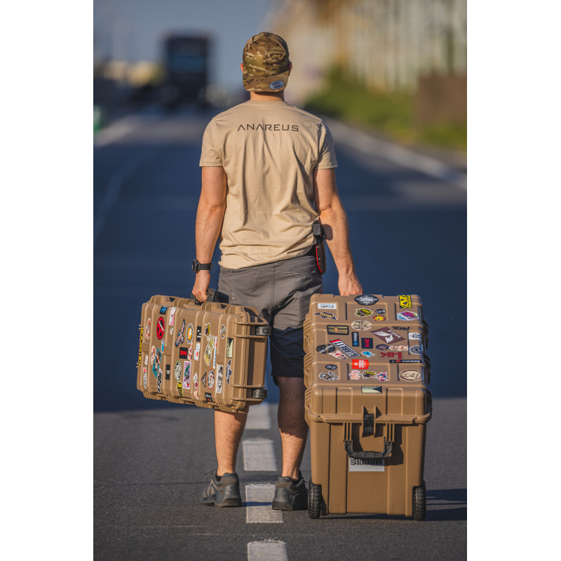 Tričko ANAREUS Spider logo - pískové