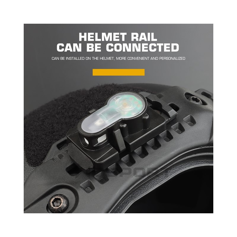 Helmet rail tactical signal light - Black (red light)