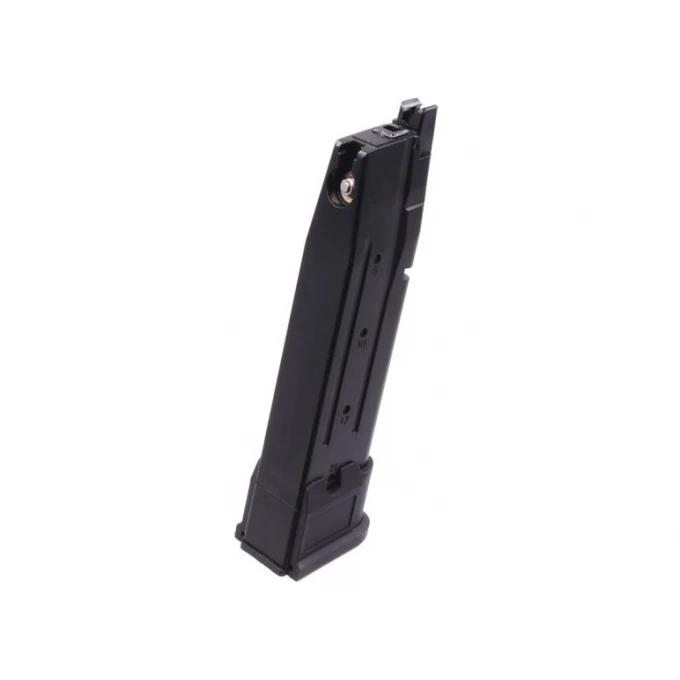 WE Extended Gas Magazine for WE F17 / F18 GBB, 25 BBs - Black