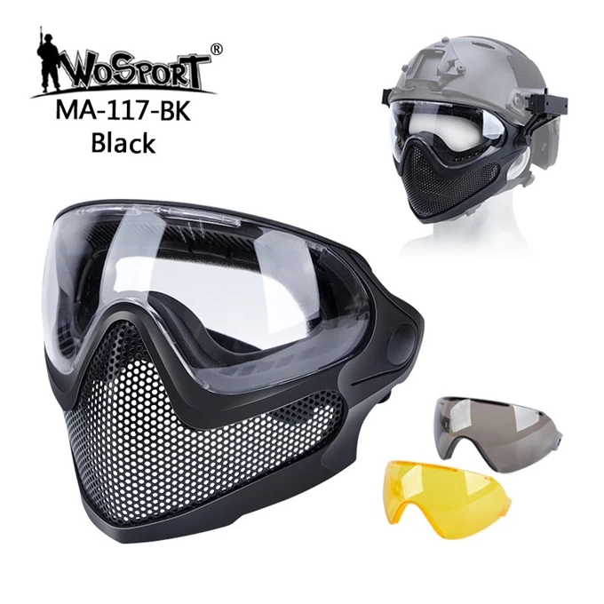 Pilot Mask (Steel mesh version) - Black