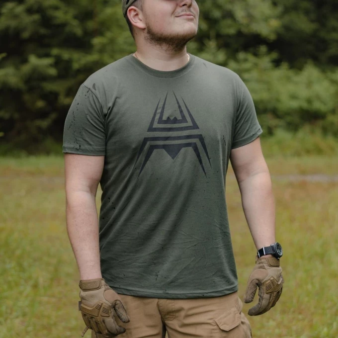 Tričko ANAREUS Spider logo - Zelené - Airsoft Anareus