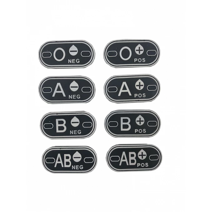 Blood patch AB POS - TYPE D - black/white