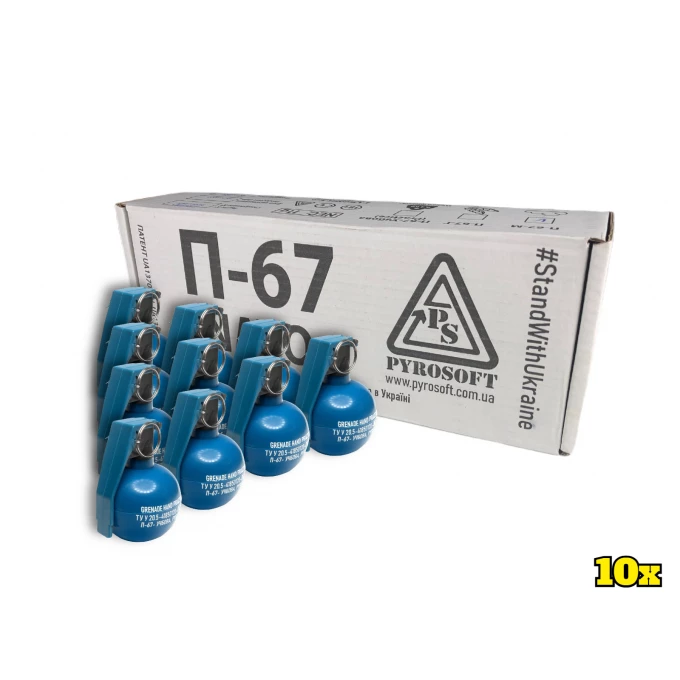 PYROSOFT 10x P-67P NATO Airsoft Hand Grenade (Powder) - Blue