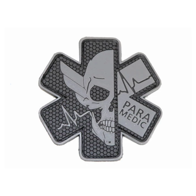3D PVC PARAMEDIC Airsoft Patch - Grey