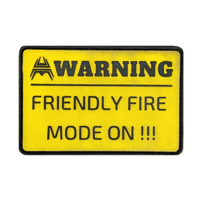 ANAREUS VELCRO Warning patch FRIENDLY FIRE - Yellow