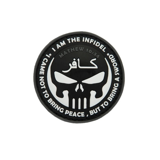 3D PVC INFIDEL PUNISHER Airsoft Patch - Black