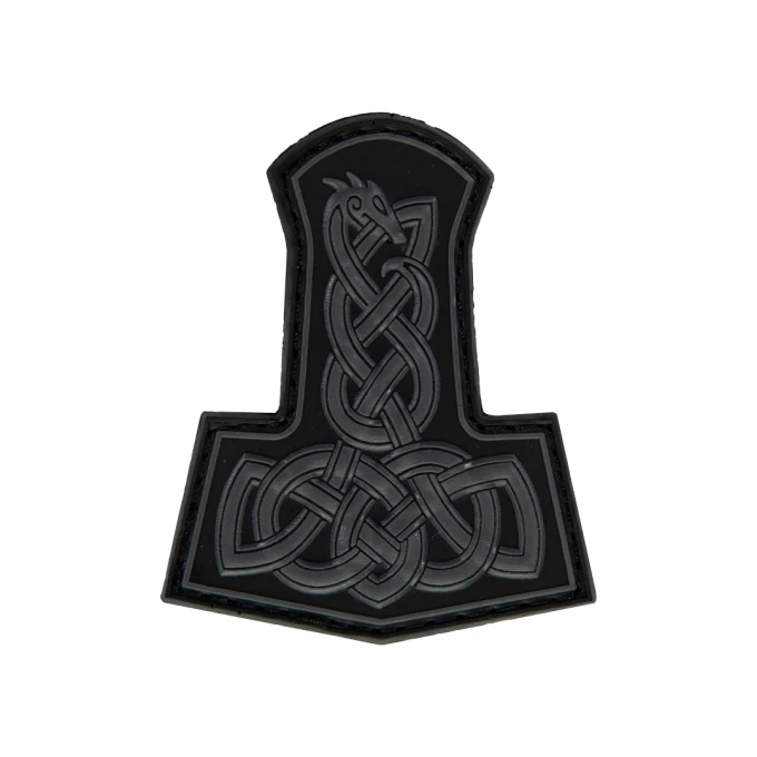 Plastové 3D patche - 3D PVC THORS HAMMER Airsoft Patch - Bla | ANAREUS