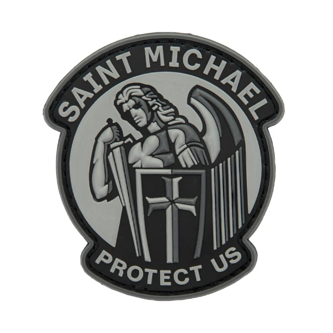 3D gumová nášivka SAINT MICHAEL PROTECT US JTG® Patch - Šedá - Airsoft